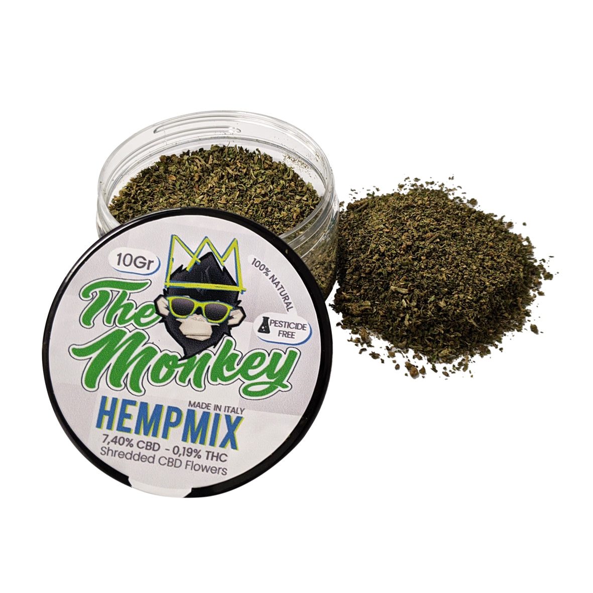HEMP MIX- TRIMMING TRINCIATO CANNABIS LIGHT- 10GR- THE MONKEY – hemperdam